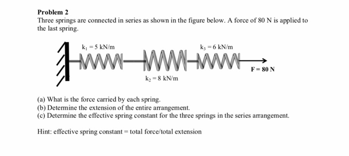 Solved Problem2 Three springs are connected in series as | Chegg.com