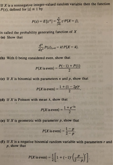 Solved If X is a nonnegative integer-valued random variable | Chegg.com