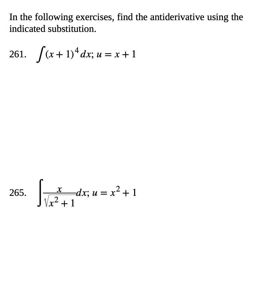 Solved In The Following Exercises Find The Antiderivative