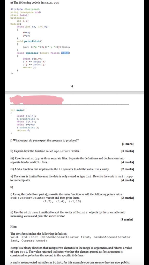 Solved a) The following code is in main.cpp #include using | Chegg.com