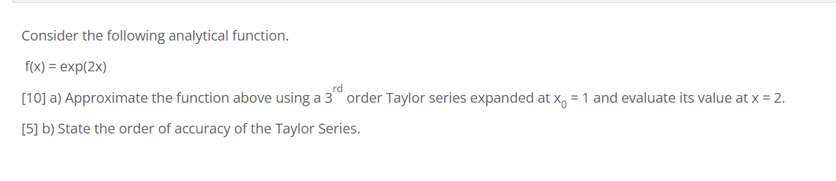 Solved Consider the following analytical function. f(x) = | Chegg.com