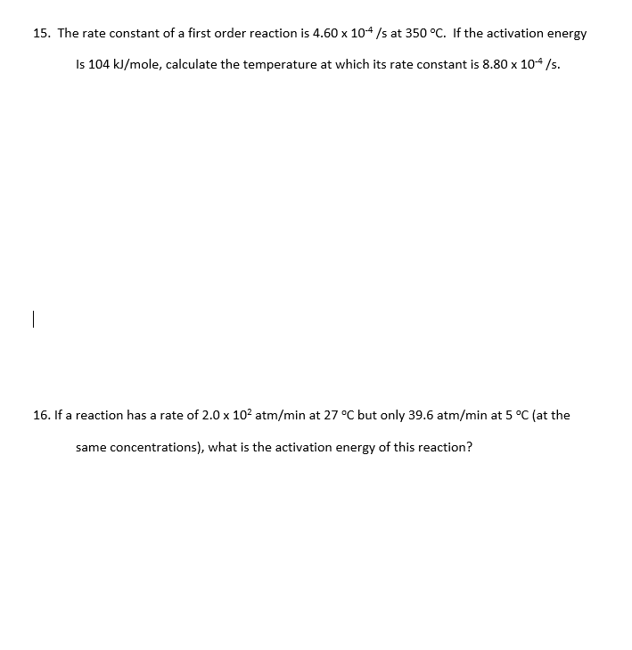Solved 15. The rate constant of a first order reaction is | Chegg.com