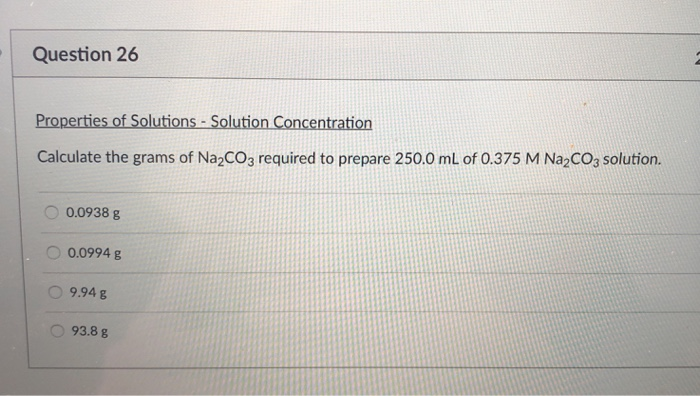 Solved Question 26 Properties of Solutions - Solution | Chegg.com