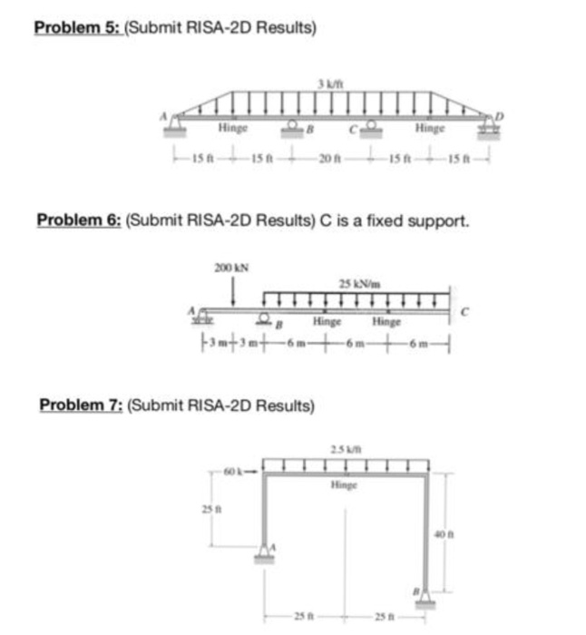 Problem :(Subit RISA-2D Results) Hinge Hinge Problem | Chegg.com