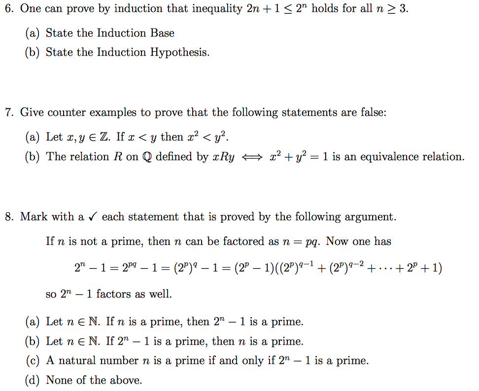 Solved 6. One can prove by induction that inequality 2n+1 3 | Chegg.com