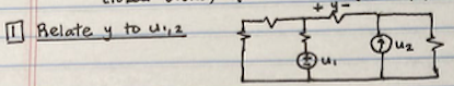 Solved All resistors = 1ohm Relate y to u1 and u2 Correct | Chegg.com