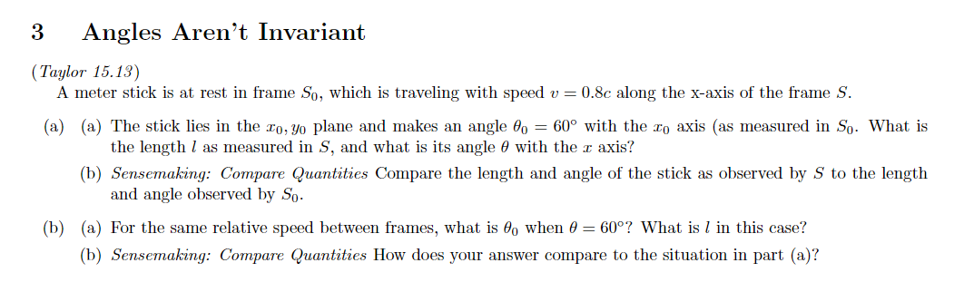 Solved 3 Angles Aren't Invariant (Taylor 15.13) A meter | Chegg.com