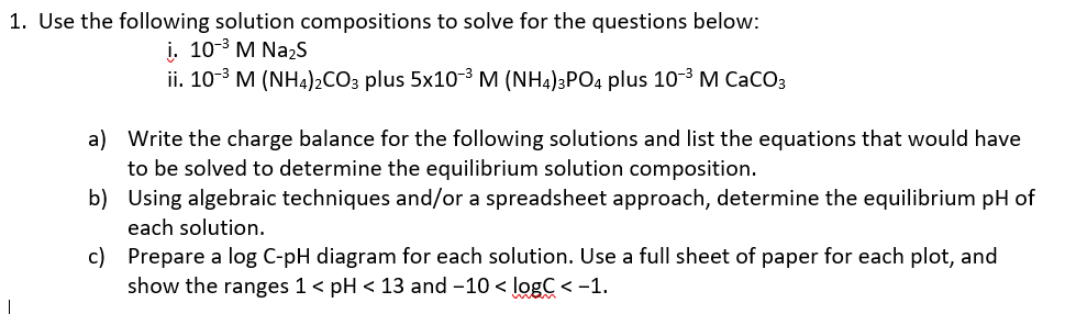 Solved Use the following solution compositions to solve for | Chegg.com