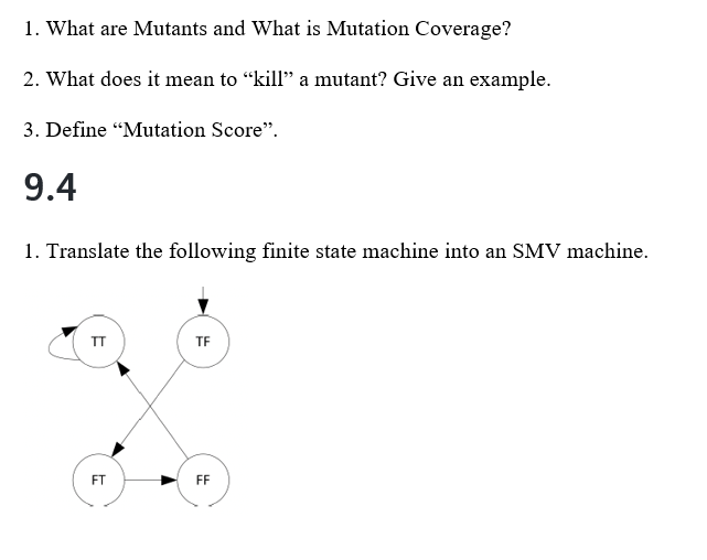 Solved 1 What Are Mutants And What Is Mutation Coverage 2