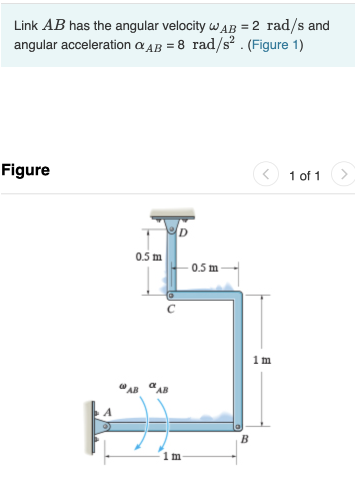 Solved Link AB has the angular velocity WAB = 2 rad/s and | Chegg.com