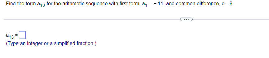 Solved Find the term 213 for the arithmetic sequence with | Chegg.com