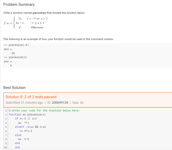 Solved Write a function named piecewise that models the | Chegg.com