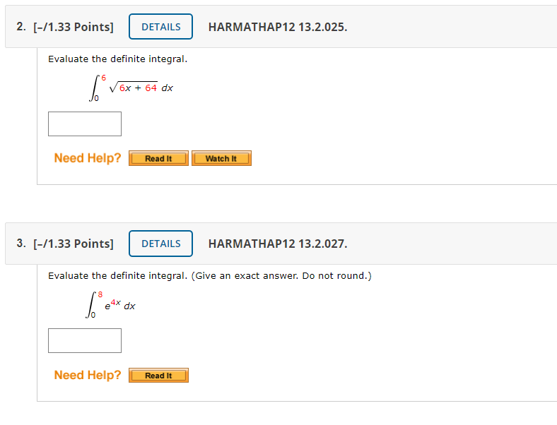 Solved 2. [-/1.33 Points] DETAILS HARMATHAP12 13.2.025. | Chegg.com