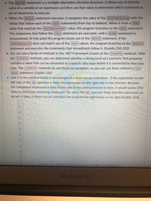 The Sritch statement is a multiple-alternative | Chegg.com