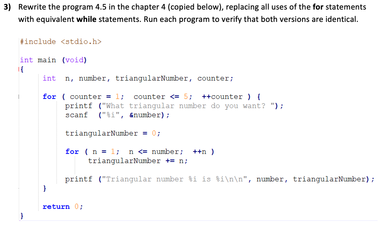 Solved 3) Rewrite the program 4.5 in the chapter 4 (copied | Chegg.com