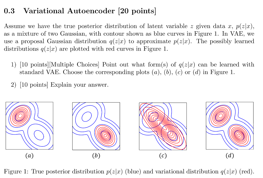 Solved 0 3 Variational Autoencoder 20 Points] Assume We
