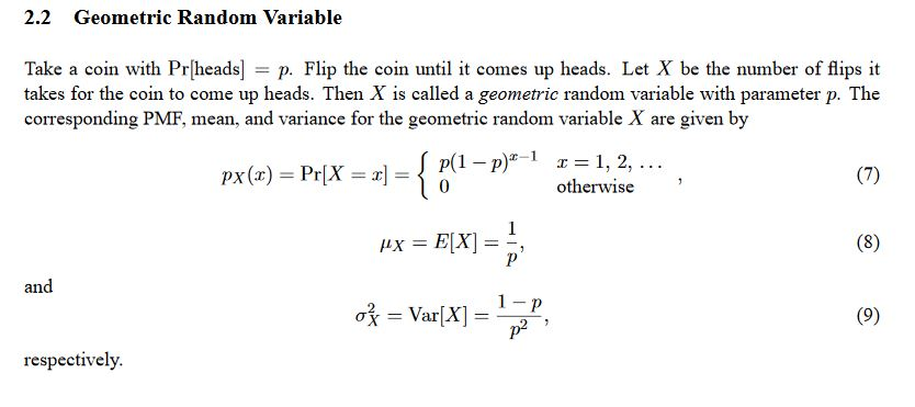 Solved .3 Geometric Random Variable 1. Download the MATLAB | Chegg.com