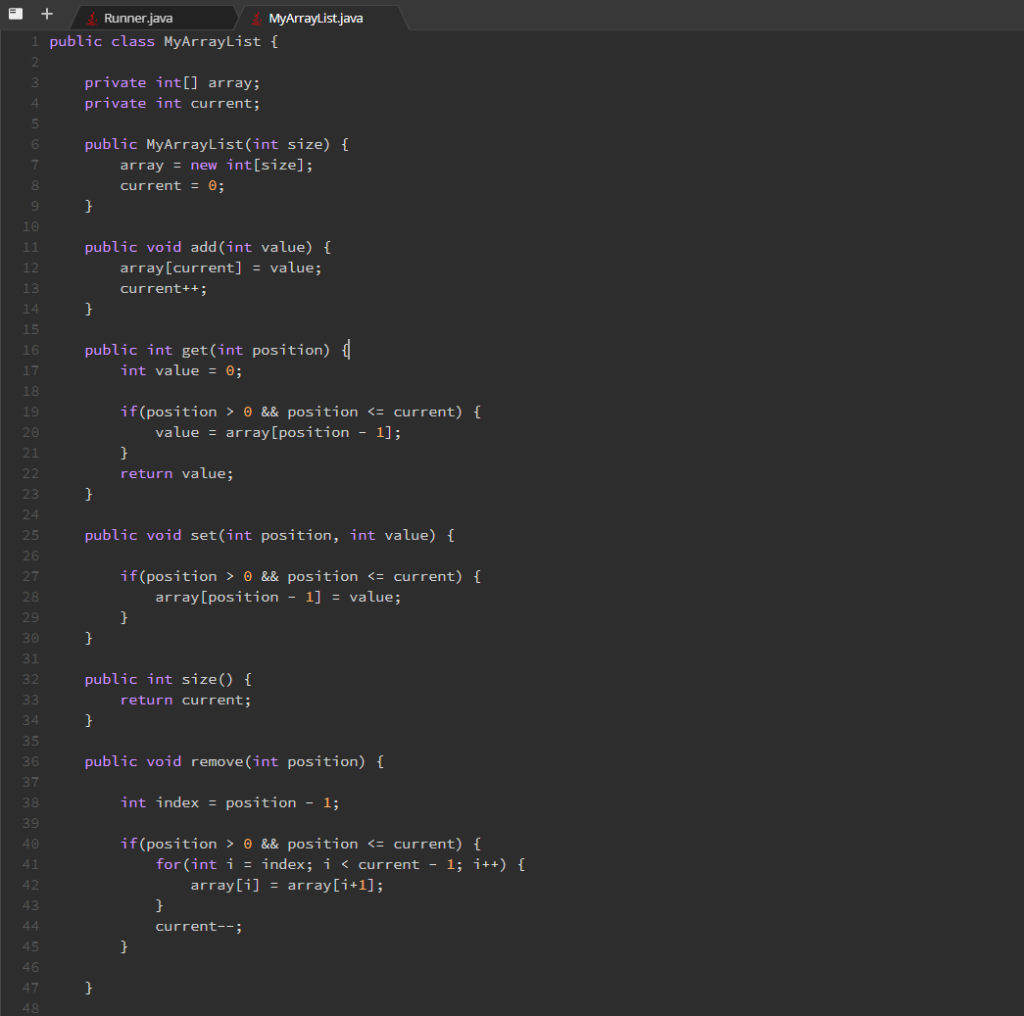 Solved In this exercise we'll expand upon the MyArrayList | Chegg.com