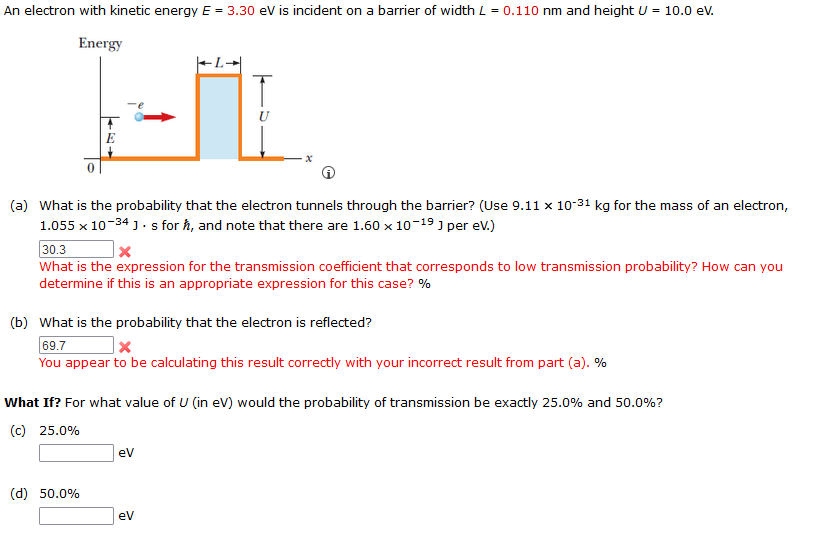 Solved 10 0 Ev An Electron With Kinetic Energy E 3 30
