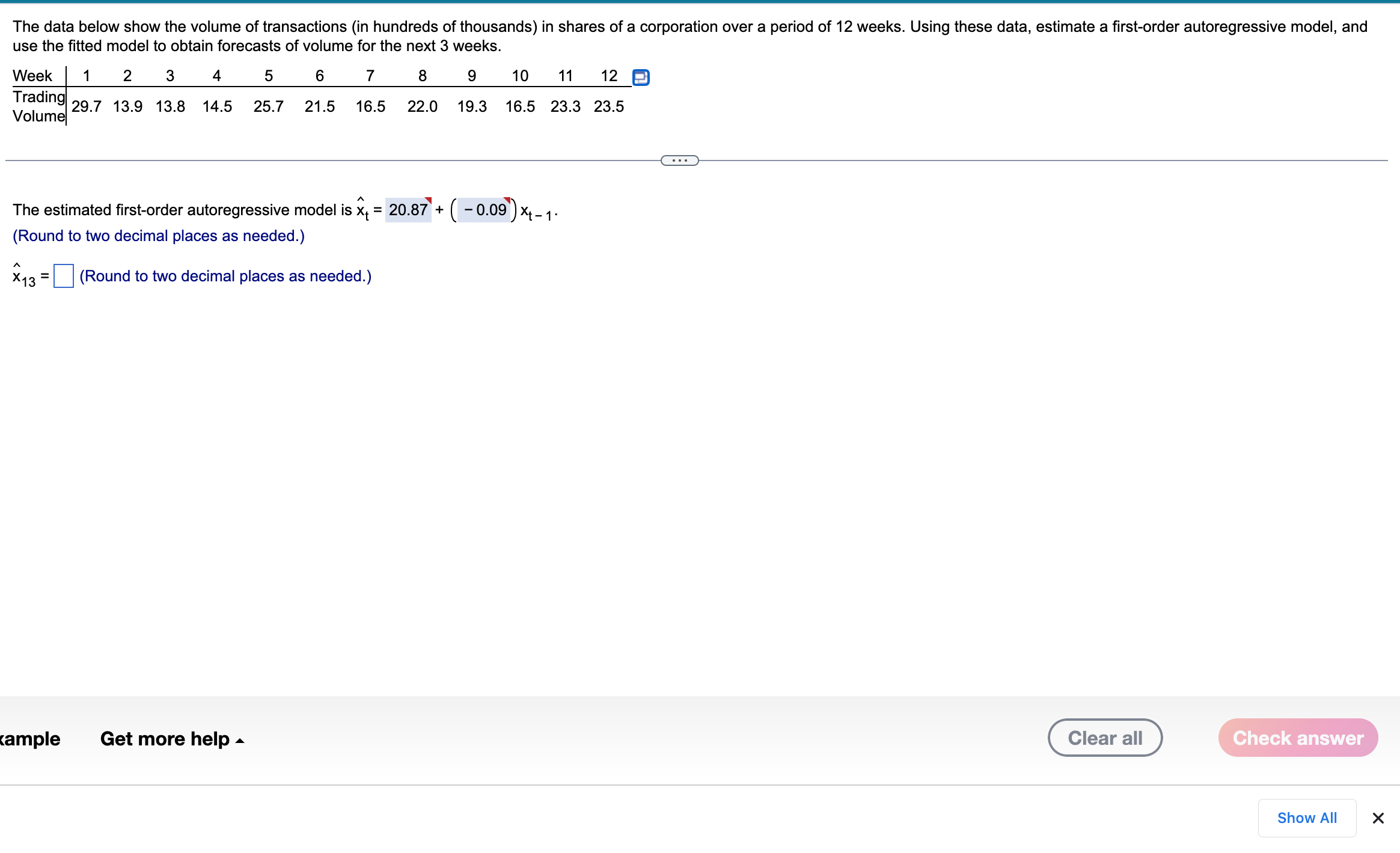 Solved The estimated first-order autoregressive model is | Chegg.com