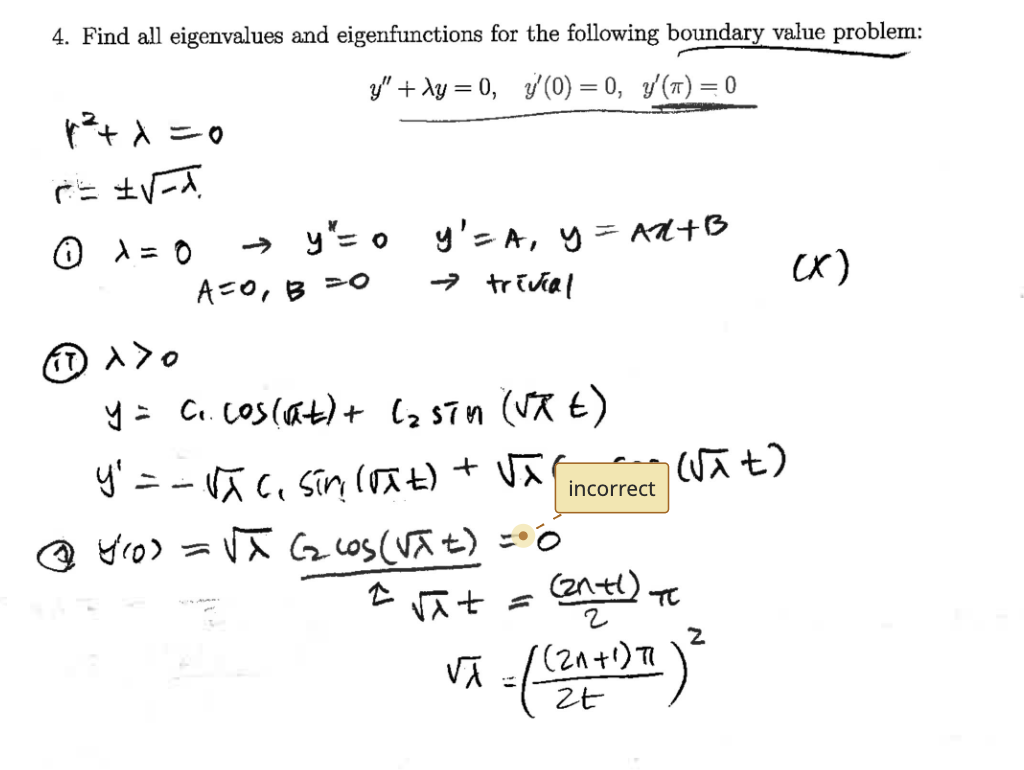 Solved Find all eigenvalues and eigenfunctions for the | Chegg.com