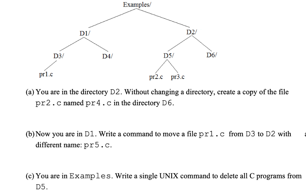 Solved Examples/ D1/ D2/ D3/ D4/ D5/ D6/ prl.c pr2.c pr3.c | Chegg.com