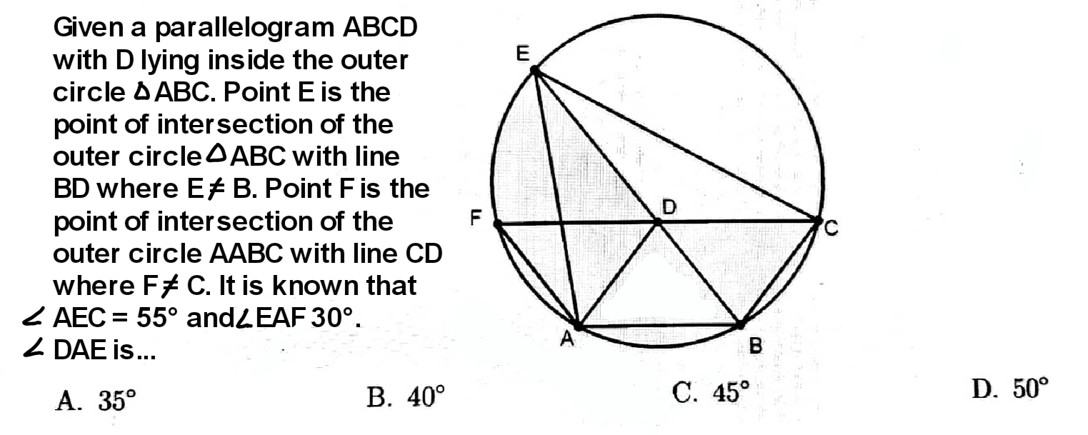 Solved Given a parallelogram ABCD with D lying inside the | Chegg.com
