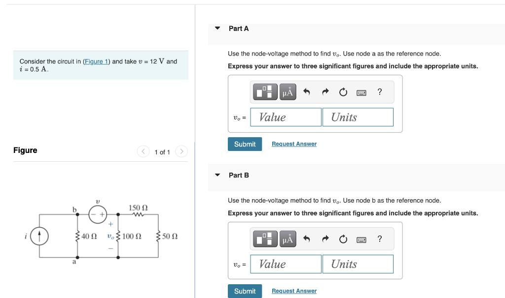 Solved Consider the circuit in (Figure 1) and take v=12 V | Chegg.com