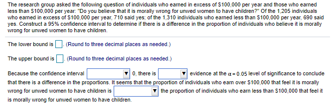 Solved first drop down; [includes] [does not include] second | Chegg.com
