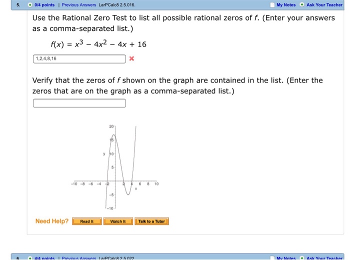 Solved Use the Rational Zero Test to list all possible | Chegg.com