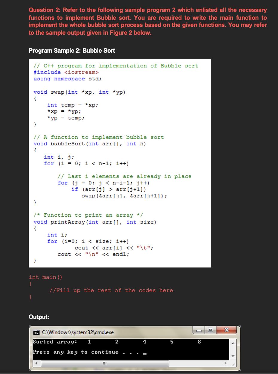 Solved Question 1: Re-write the sample program 1 above and | Chegg.com