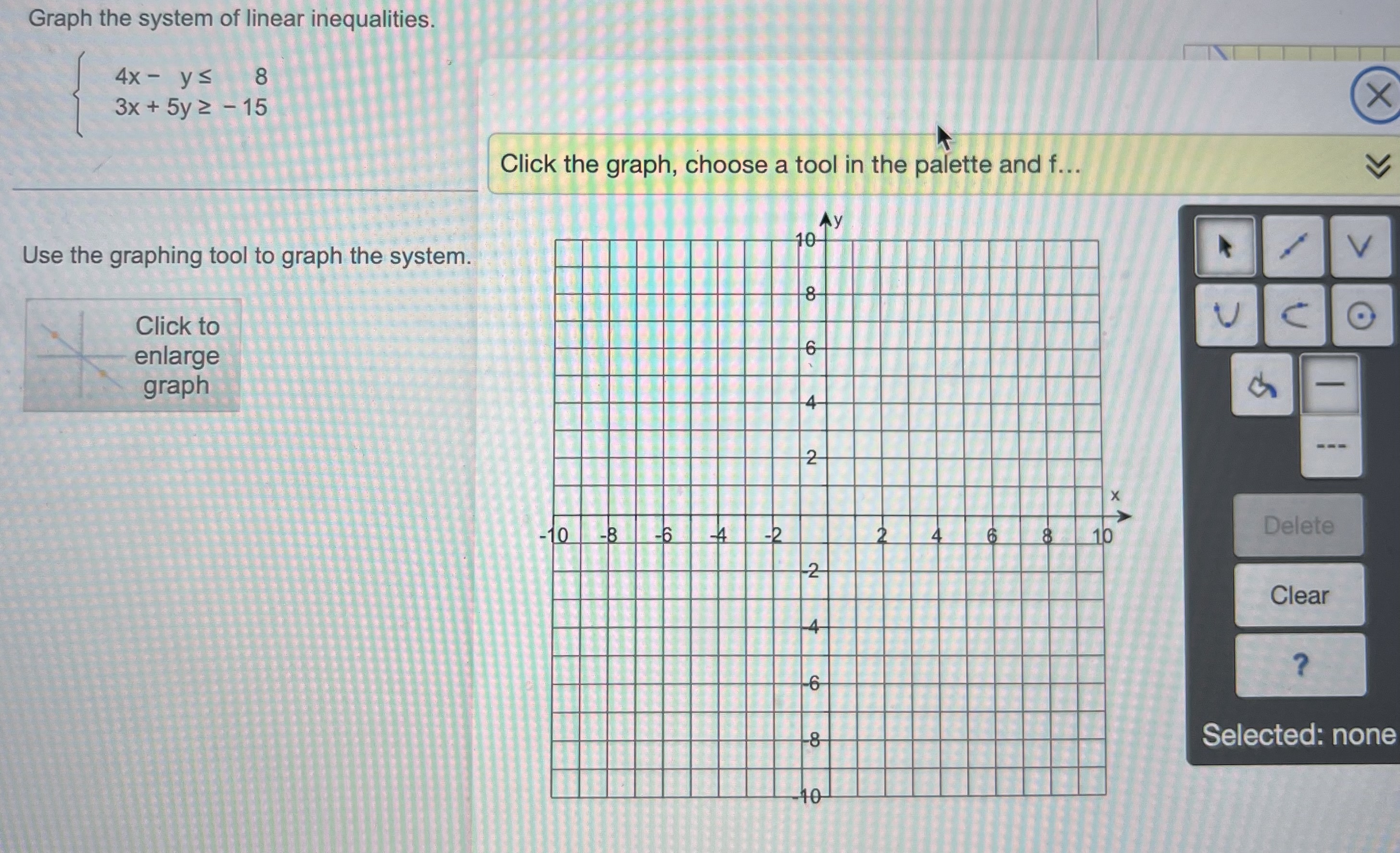 Solved Graph the system of linear inequalities. | Chegg.com