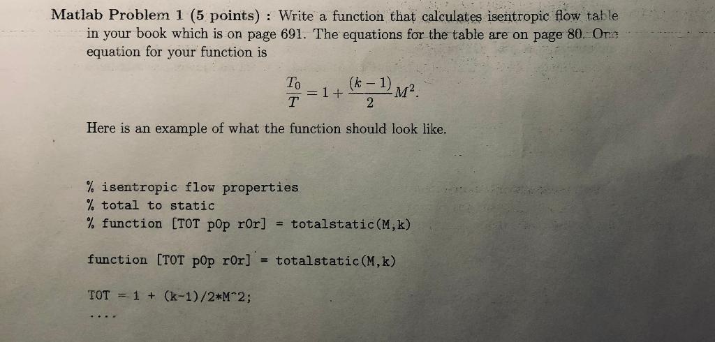 Solved Matlab Problem 1 (5 points) : Write a function that | Chegg.com