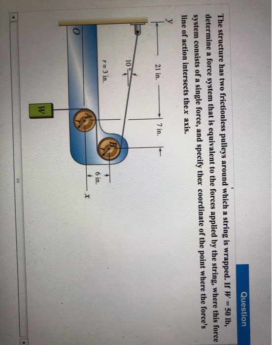Solved Question The structure has two frictionless pulleys | Chegg.com