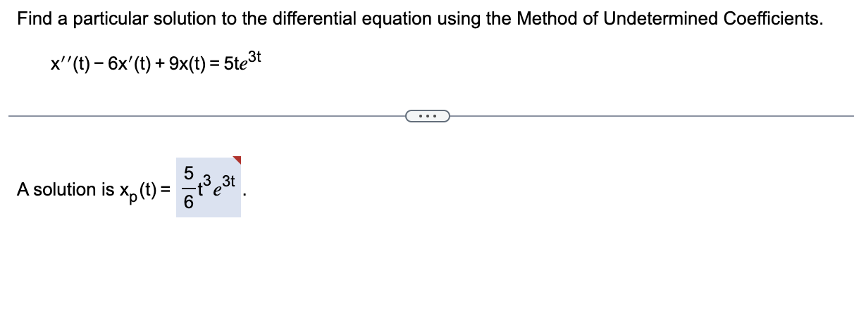 Solved Find a particular solution to the differential | Chegg.com