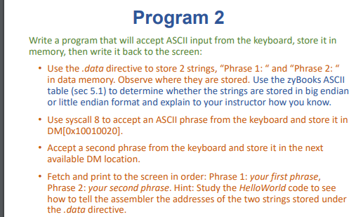 Solved Program 2 Write a program that will accept ASCII | Chegg.com