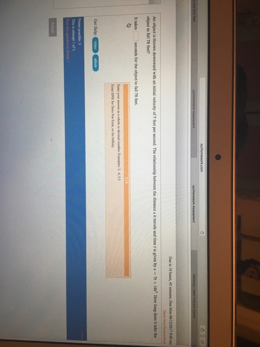 Solved An object is thrown downward with an initial velocity | Chegg.com