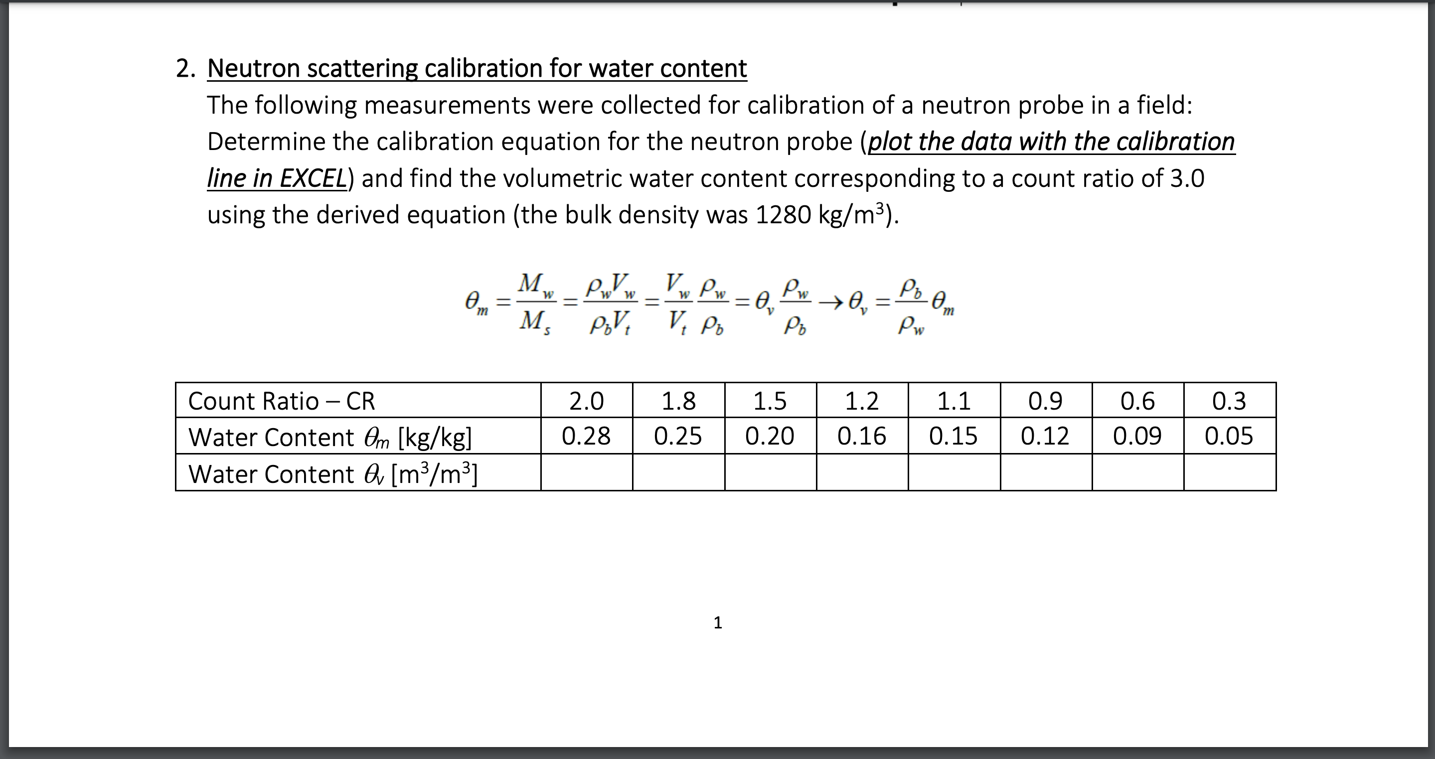 Solved I need to know how to calculate volumetric water | Chegg.com