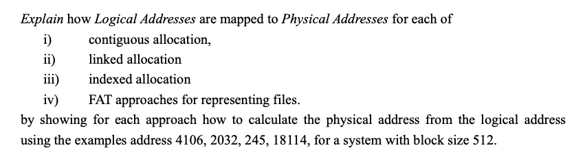 Solved Explain how Logical Addresses are mapped to Physical | Chegg.com