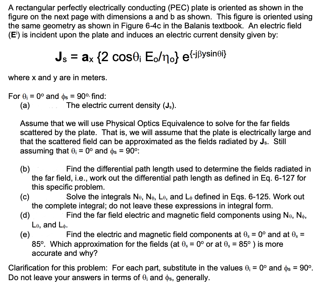 A rectangular perfectly electrically conducting ( PEC | Chegg.com