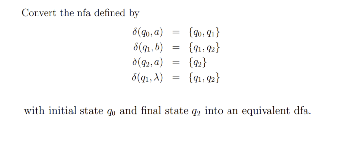 Solved Convert the nfa defined | Chegg.com