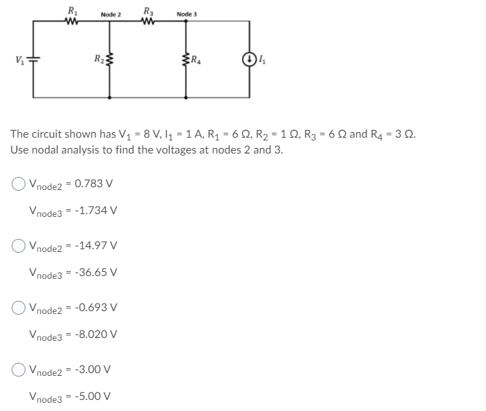 Solved R w Node 2 R w Node 3 V R23 ERA 1 The circuit shown | Chegg.com