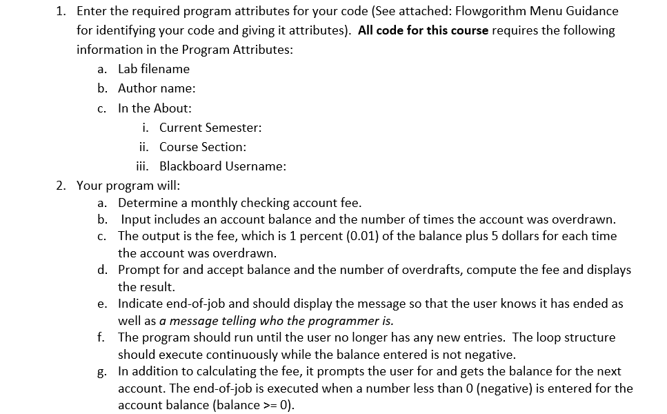1. Enter the required program attributes for your | Chegg.com