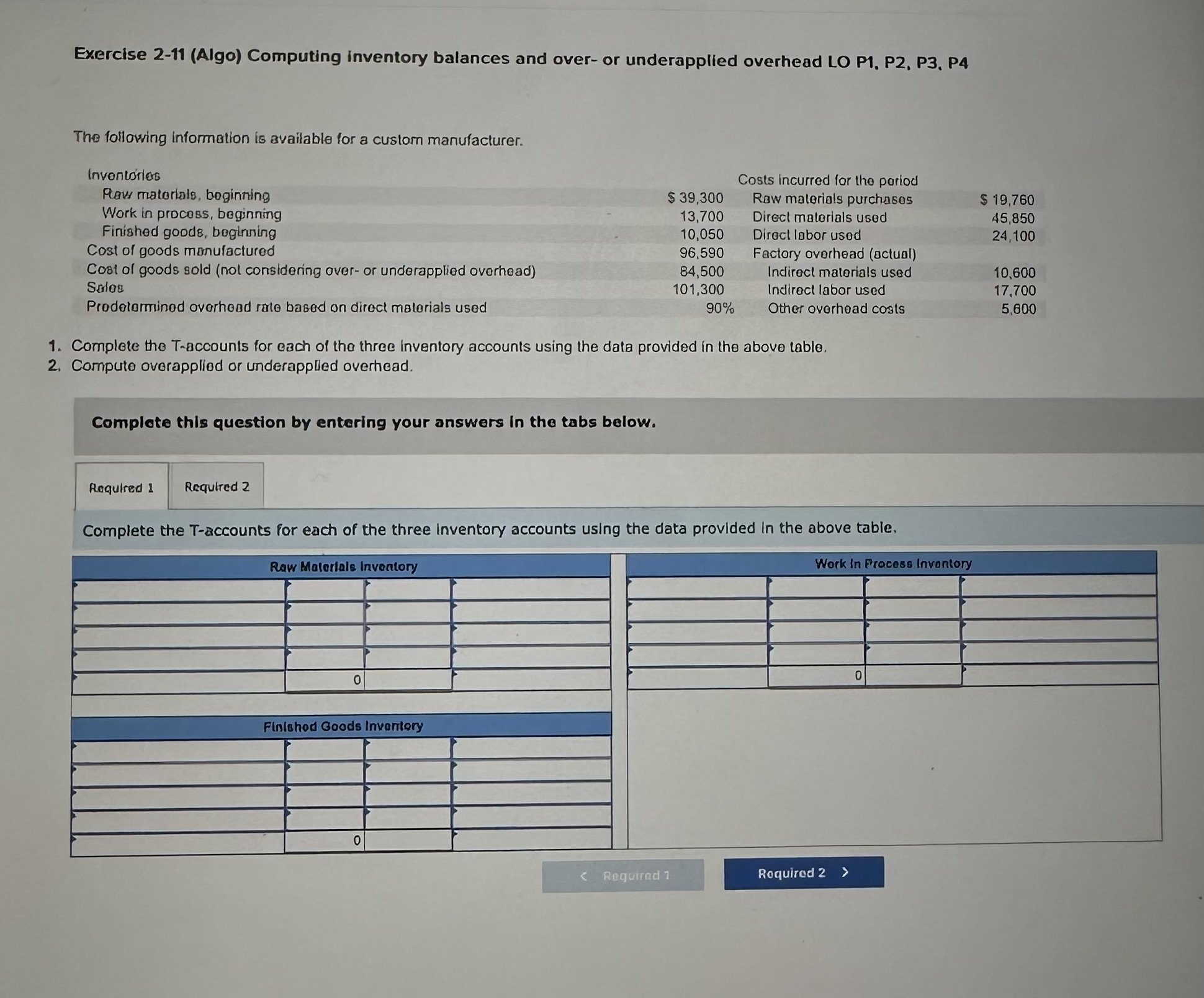 Solved Exercise 2-11 (Algo) Computing inventory balances and | Chegg.com