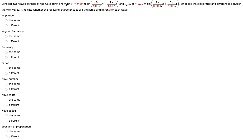 Solved Consider two waves defined by the wave functions | Chegg.com