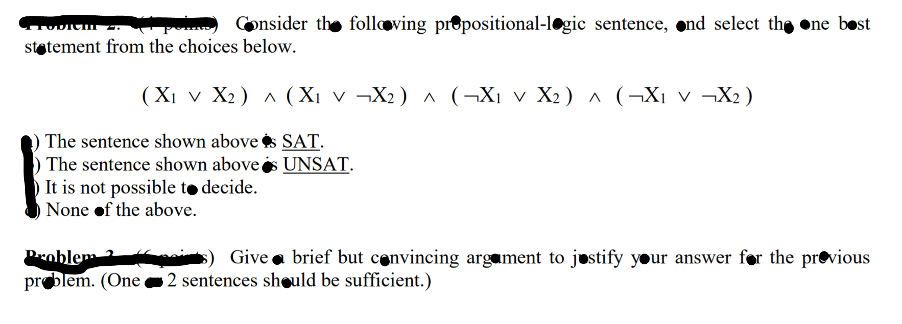 Solved LOUILUI . Consider the following propositional-logic | Chegg.com