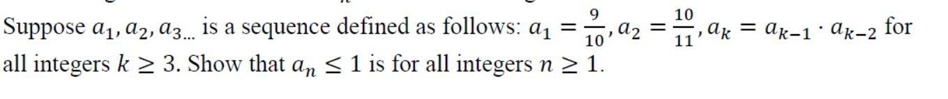 Solved Suppose a1, A2, a3. is a sequence defined as follows: | Chegg.com