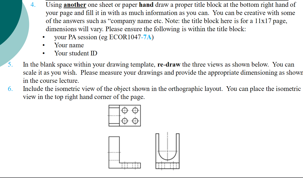 Solved 1. Using one sheet or paper hand draw a proper title | Chegg.com