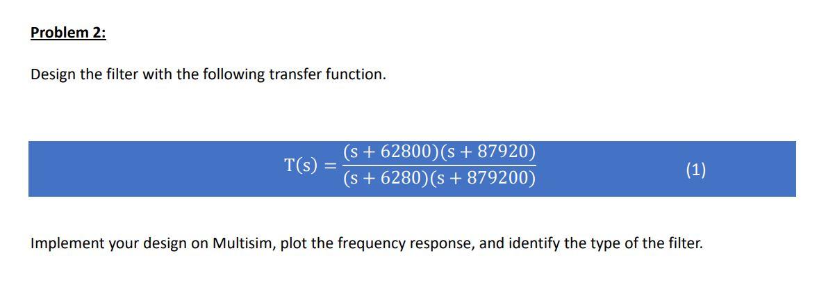 Solved Problem 1: You are designing a series RLC circuit to | Chegg.com