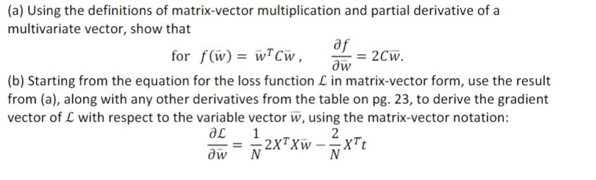 (a) Using the definitions of matrix-vector | Chegg.com
